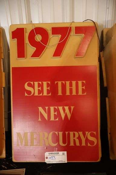 22" x 34" 1977 See The New Mercury's lighted wall sign - Backes ...