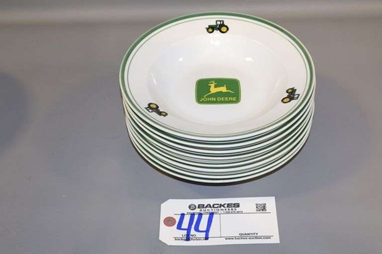 Set of 8 John Deere 9"" round collector bowls - Backes Commercial ...