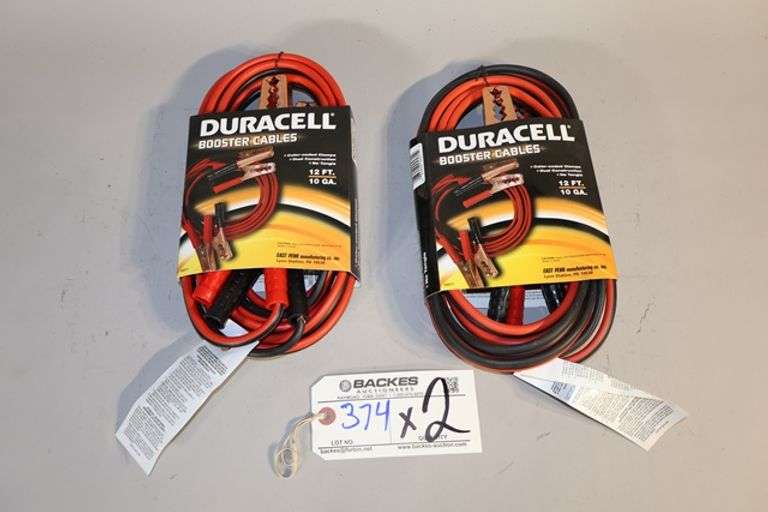 Times 2 - Duracell 12' jumper cables - Backes Commercial Auctioneers