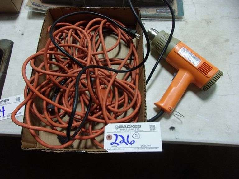 Heat gun and drop cord - Backes Commercial Auctioneers