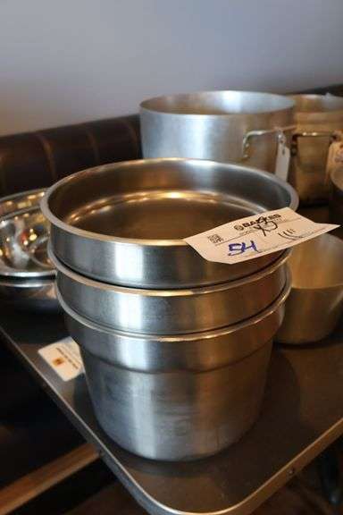 Times 3 - 11" round stainless inset pans - no lids - Backes Commercial ...