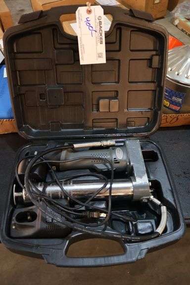 Nikota battery operated grease gun in case with whip hose - Backes ...