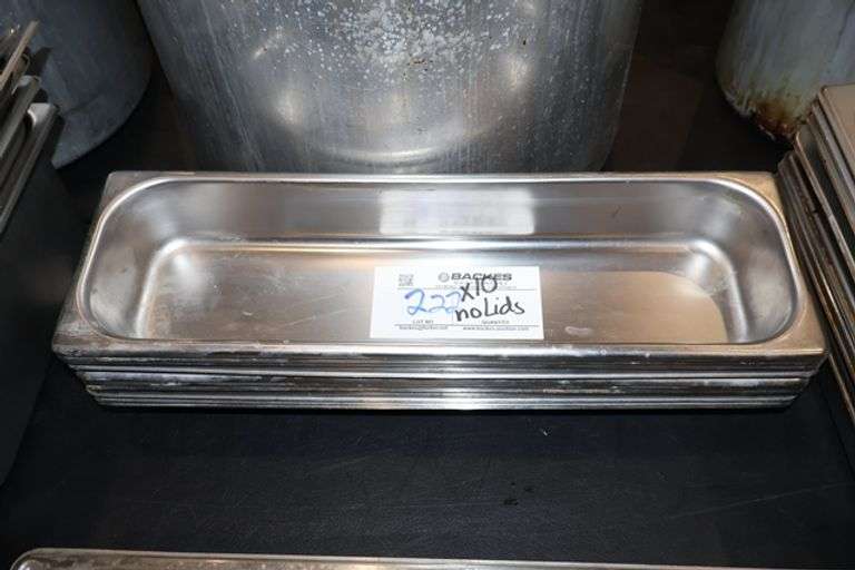Times 10 - Full buffet x 2" stainless inset pans - no lids - Backes ...