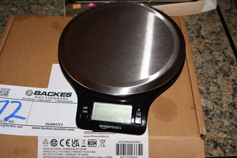 New Amazon digital portion scale in box - Backes Commercial Auctioneers