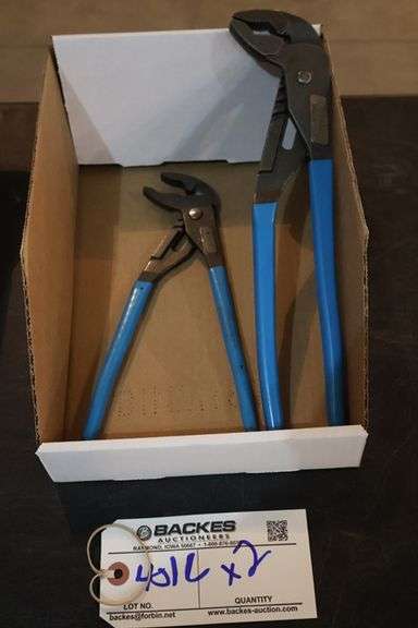 Times 2 - Channel Locks 10" & 12" - Backes Commercial Auctioneers