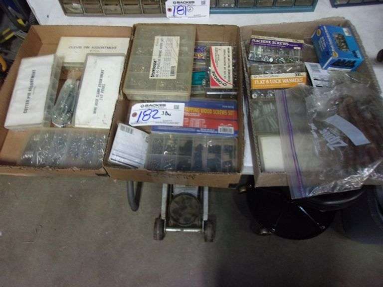 3 boxes of hardware - Backes Commercial Auctioneers