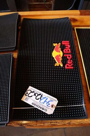 12" x 33" Red Bull bar spill mat - Backes Commercial Auctioneers