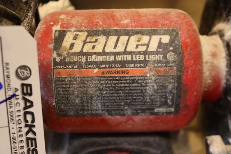 Bauer 6" bench top grinder - Backes Commercial Auctioneers