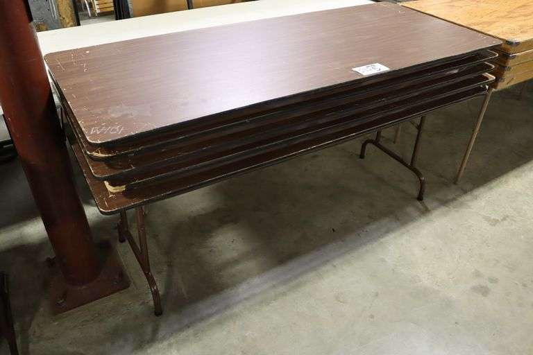 Times 4 - 72" Formica top folding banquet tables with dura edge - as is ...