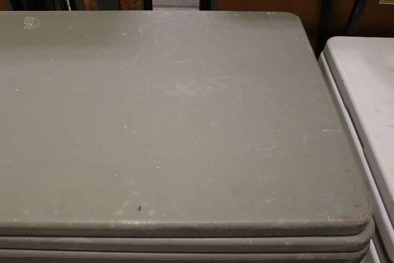 Times 6 - 72" folding poly banquet tables - gray - Backes Commercial ...