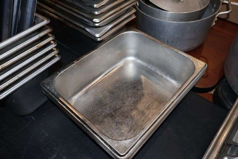 Times 7 - 1/2 x 4" stainless inset pans with lids - Backes Commercial ...