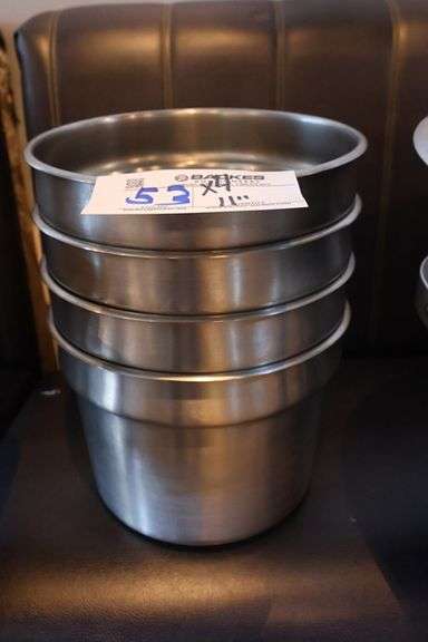Times 4 - 11" round stainless inset pans - no lids - Backes Commercial ...