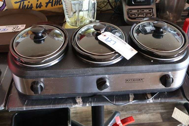 Kitchen Selective triple crock pot - Backes Commercial Auctioneers