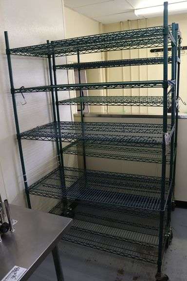 Times 2 - 24" x 48" Portable green coated wire racks - Backes ...