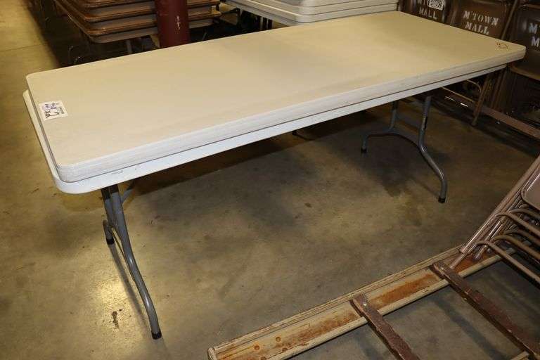 Times 2 - 72" folding poly banquet tables - gray - Backes Commercial ...
