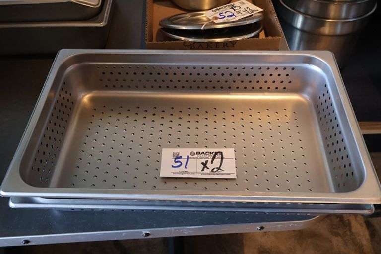 Times 2 - 12" x 20" x 2" & 12" x 20" x 4" perforated stainless inset ...