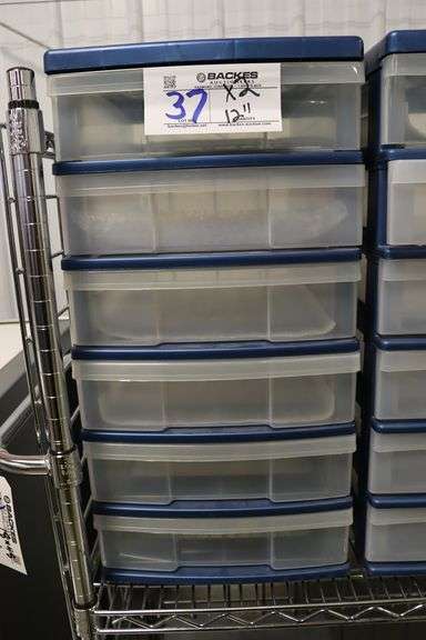 Pair to go - 6 drawer poly bins - Backes Commercial Auctioneers