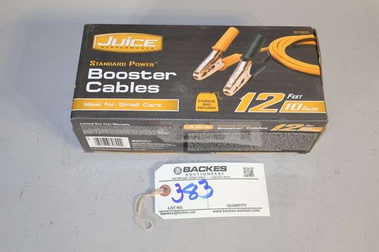 Set of Juice 12' jumper cables - Backes Commercial Auctioneers