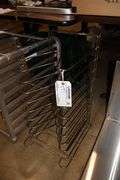 Chrome coated wire pizza pan rack - Backes Commercial Auctioneers