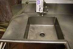 60" x 102" stainless right hand soil table with pre rinse (as is) with ...