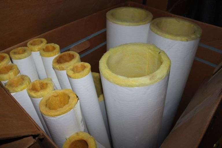 All to go - 13 boxes of white pipe insulation - located up stairs ...