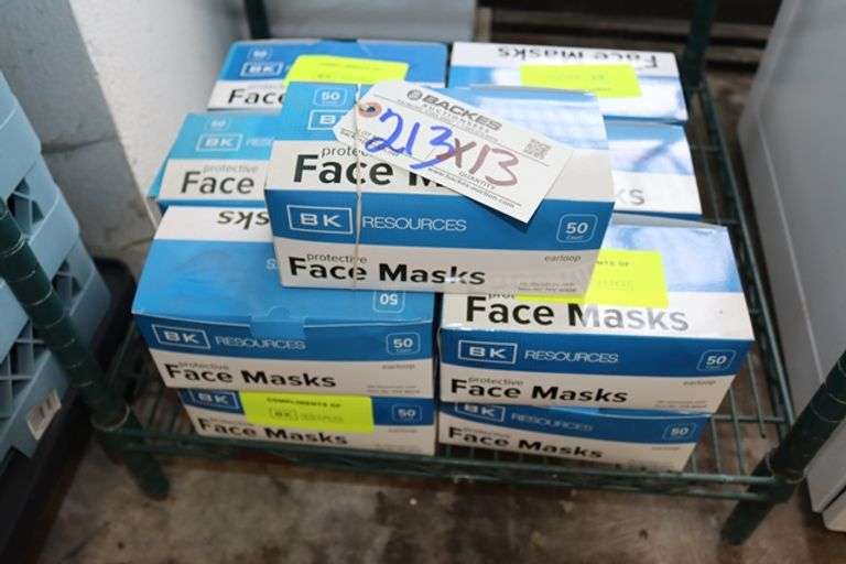 Times 13 - Bk Resources face mask boxes - Backes Commercial Auctioneers