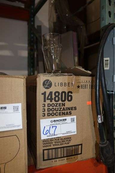 Case of Libbey 16 oz. English pub glasses - Backes Commercial Auctioneers
