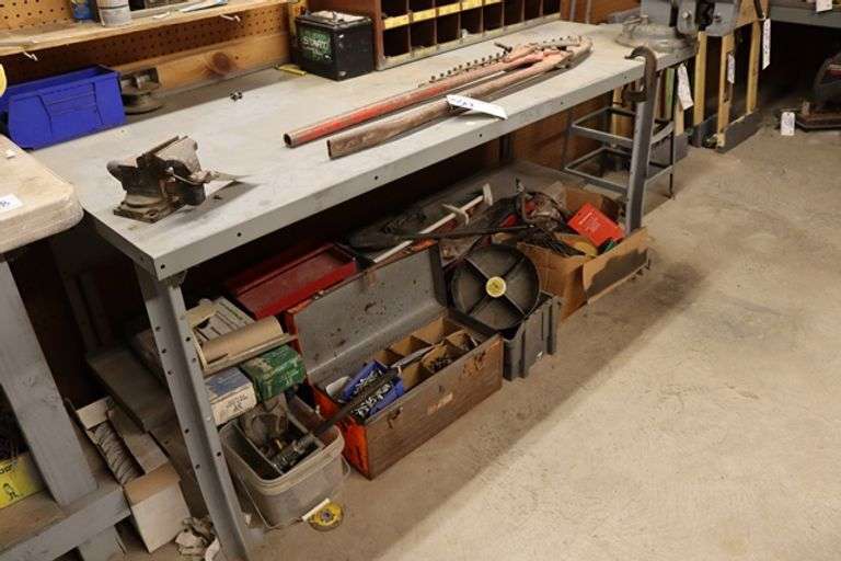 30" x 72" steel work bench w/ Swordfish 6" heavy duty vise - Backes ...