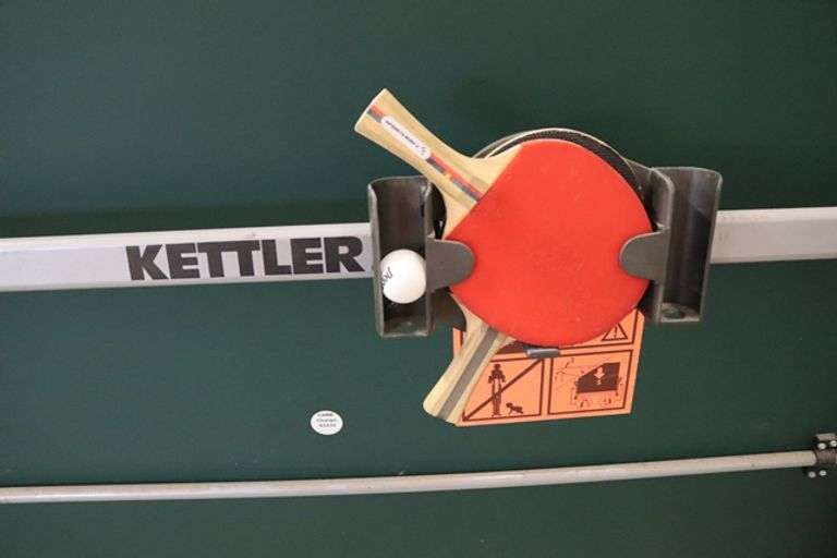 Kettler portable Ping Pong table w/ cover - Backes Commercial Auctioneers