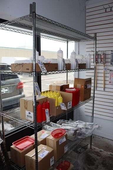 24" x 60" chrome coated wire rack - Backes Commercial Auctioneers
