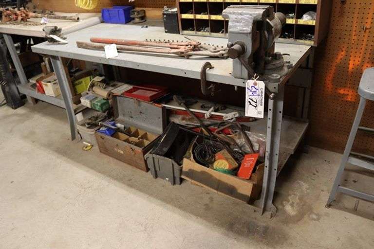 30" x 72" steel work bench w/ Swordfish 6" heavy duty vise - Backes ...