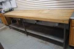 30" x 120" Maple bakers table with optional stainless top, 3 drawers ...