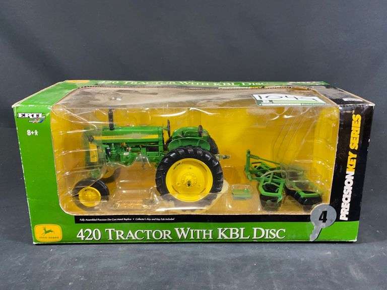 John Deere Precision Key Series 420 Toy Tractor With KBL Disc - Booker ...