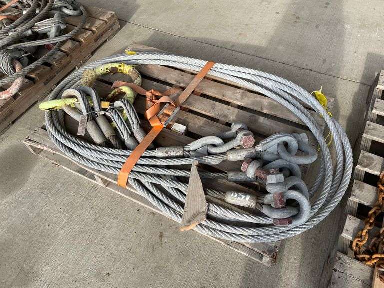 1" Cable Rigging with Crosby Clevis Shackles - Booker Auction Company