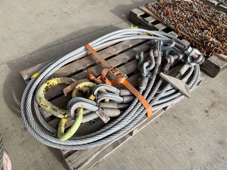 1" Cable Rigging with Crosby Clevis Shackles - Booker Auction Company