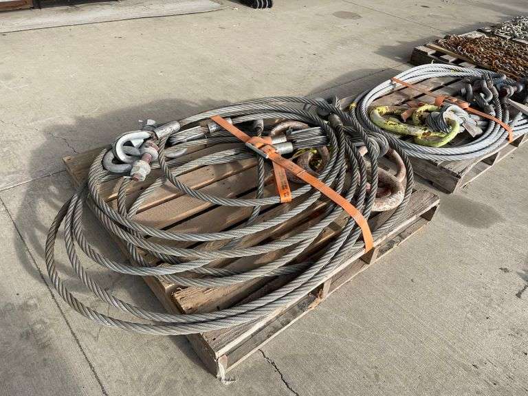 1" Cable Rigging with Crosby Clevis Shackles - Booker Auction Company