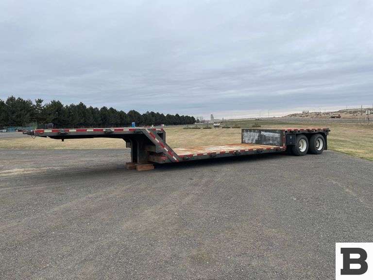 1990 Trail King Drop Deck Flatbed Trailer - Booker Auction Company