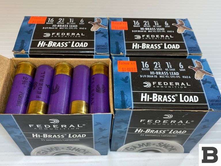Federal Hi Brass Load 16 Gauge Shotgun Shells - Booker Auction Company