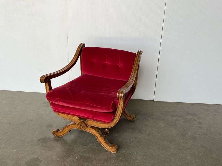 Red Upholstered Chair - Booker Auction Company