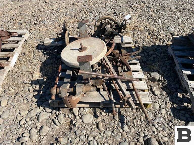 Antique Grinding Stone - Booker Auction Company