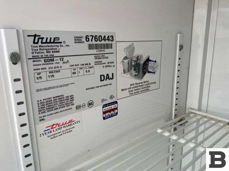 True GDM-12 Refrigerator - Booker Auction Company