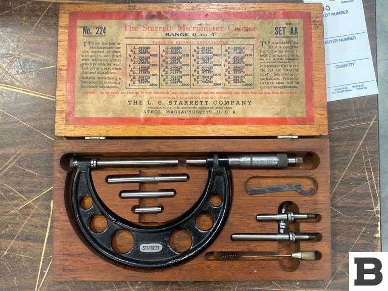 Starrett Micrometer Caliper, Other Calipers - Booker Auction Company