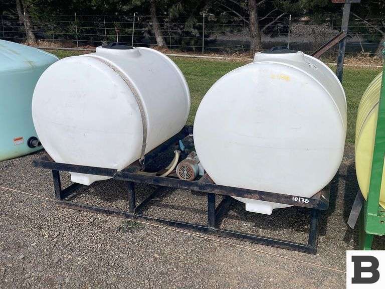 (2) 200 Gallon Mounted Poly Tanks, Century AC Motor - Booker Auction ...
