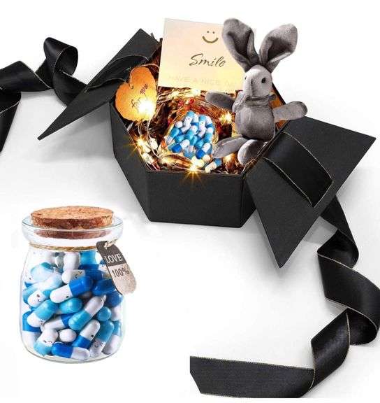 Love Capsule Gift Box with 50 Pieces Message In a Bottle Capsule ...