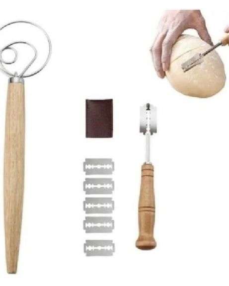 New Bread Lame and Large Danish Dough Whisk Set Bread Scoring Tool With ...