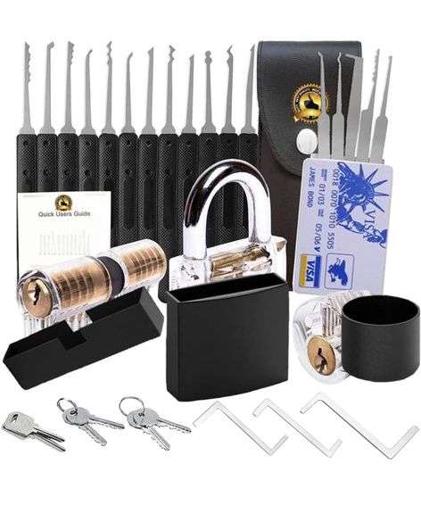 New 34 Piece Set Wide Lock Padlock with Key Stainless Steel kit Rust ...