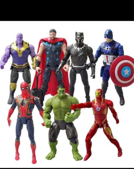 New 7 PCS Big Ultimate Superhero Set–Collectible Models 6.3-inches Tall ...