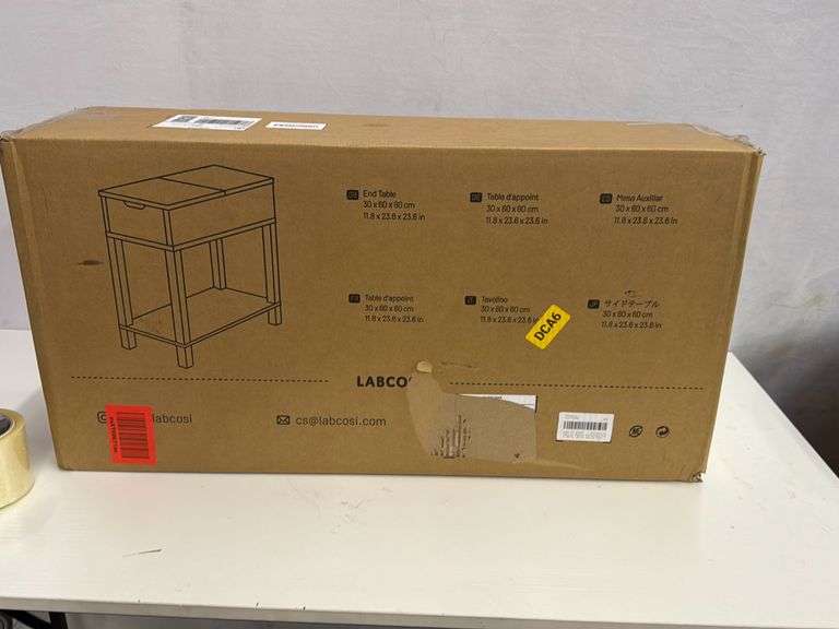 New Labcosi Modern Farmhouse Side Table, Narrow End Table with Charging ...