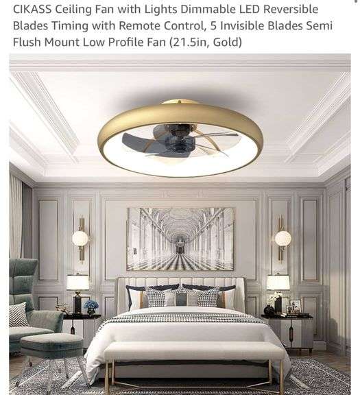 New CIKASS Ceiling Fan with Lights Dimmable LED Reversible Blades ...