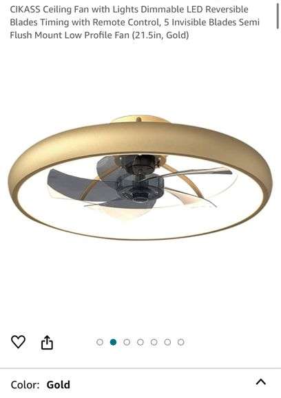 New CIKASS Ceiling Fan with Lights Dimmable LED Reversible Blades ...
